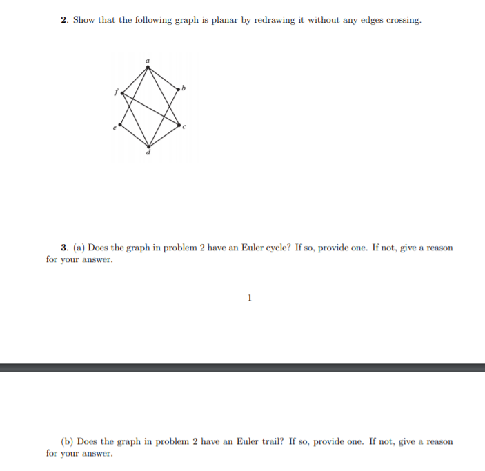 Solved 2. Show that the following graph is planar by | Chegg.com