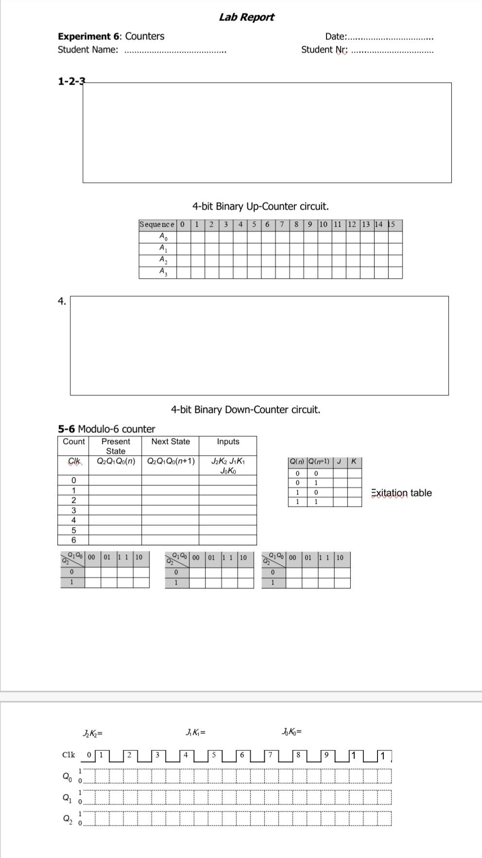 Solved Lab Report Experiment 6: Counters Student Name: | Chegg.com