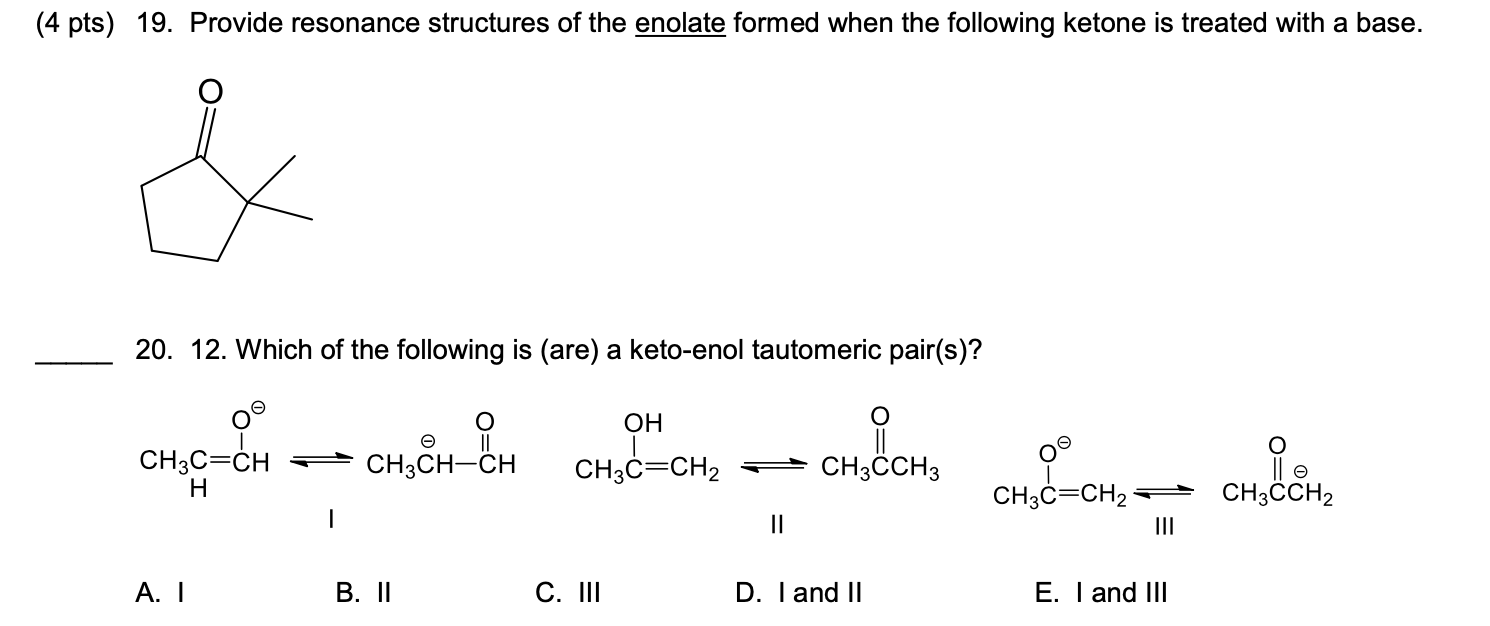 Solved (4 pts) 19. Provide resonance structures of the | Chegg.com
