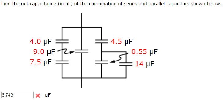 Solved Find the net capacitance (in uF) of the combination | Chegg.com