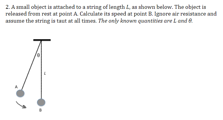 Solved A small object is attached to a string of length L , | Chegg.com