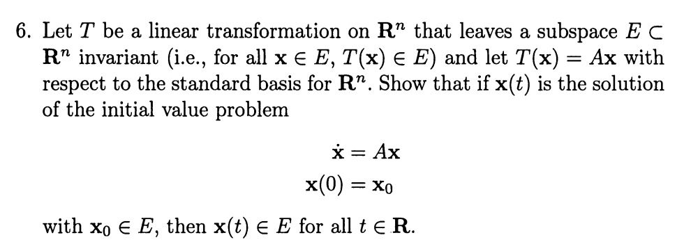 Solved Let T be a linear transformation on Rn that leaves a | Chegg.com