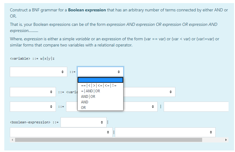 Solved Construct A Bnf Grammar For A Boolean Expression That 9760