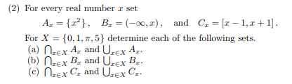 Solved (2) ﻿For every real number x ﻿setAx={x2},Bx=(-∞,x), | Chegg.com