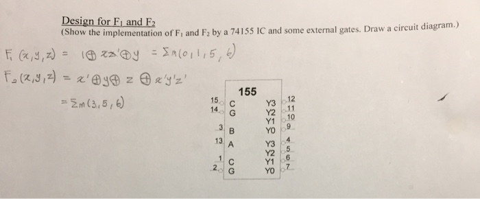 Solved I should implement F1(x,y,z) and F2(x,y,z) using a | Chegg.com