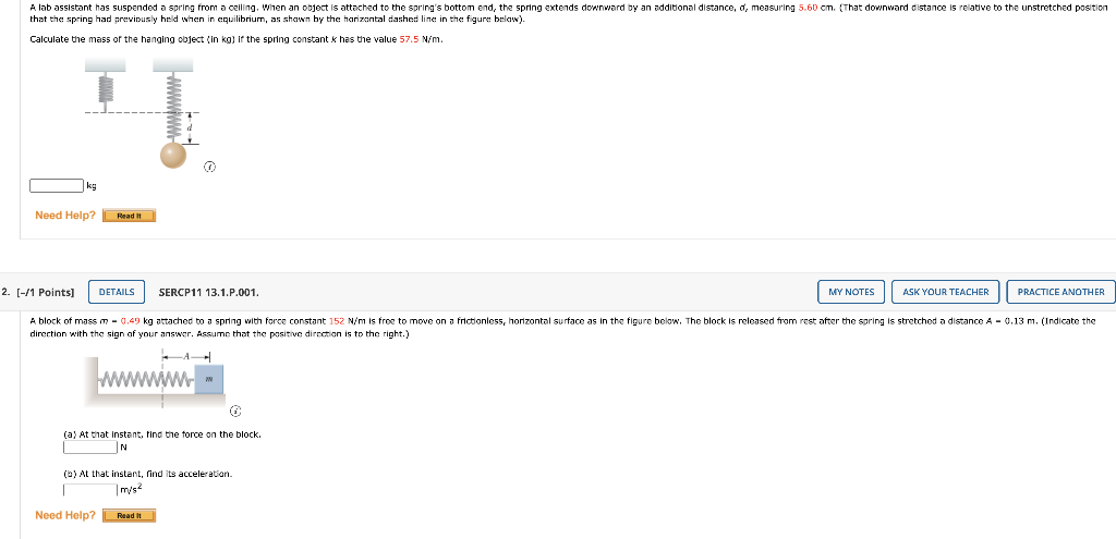 Solved A lab assistant has suspended a spring from a | Chegg.com