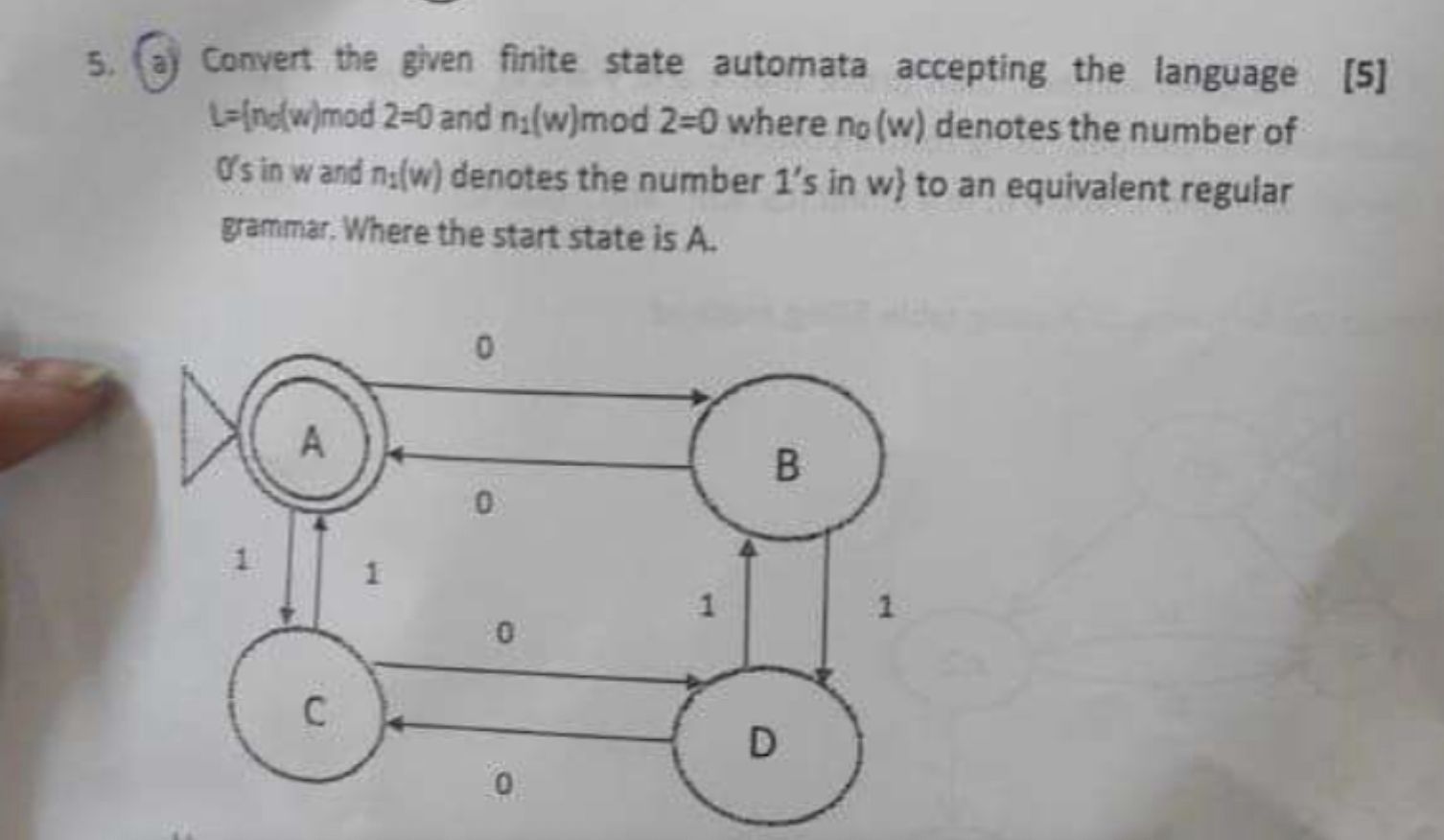 Solved (a) ﻿Convert the given finite state automata | Chegg.com
