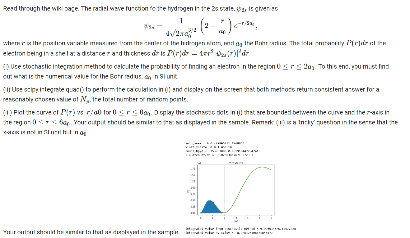 Solved Read through the wiki page. The radial wave function | Chegg.com