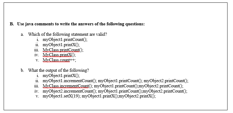 Solved Exercise 1 (10 marks) (Exl.java) A. Complete the | Chegg.com