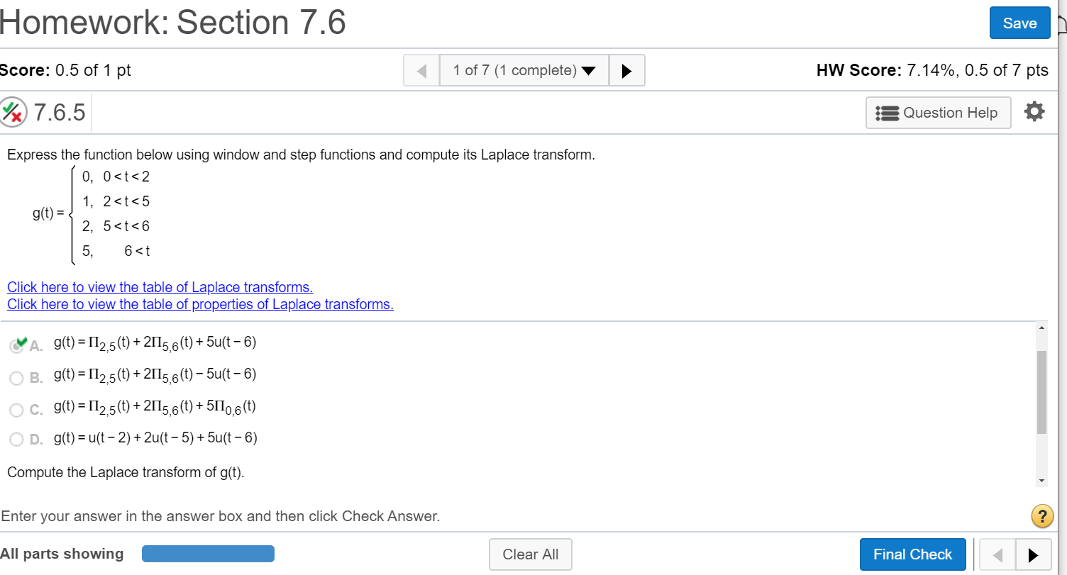 Solved Save Save Homework: Section 7.6 Score: 0.5 of 1 pt % | Chegg.com