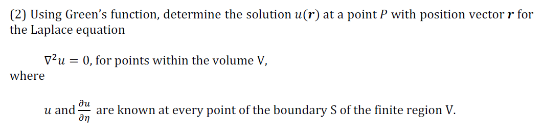 Solved (2) Using Green's function, determine the solution | Chegg.com