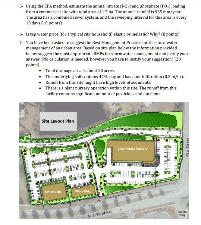5- Using the EPA method, estimate the annual nitrate | Chegg.com
