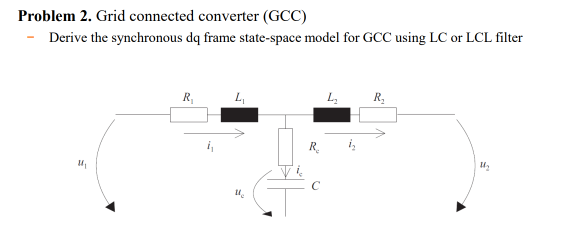 Solved Problem 2. ﻿Grid connected converter (GCC)Derive the | Chegg.com
