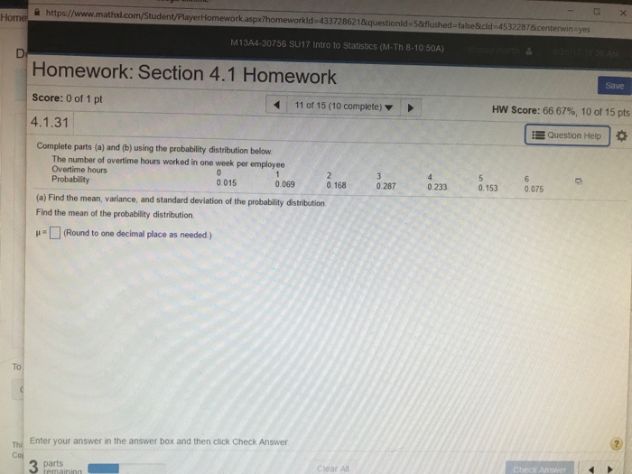 Solved 을 https://www.math dcom Student/playerHomework | Chegg.com