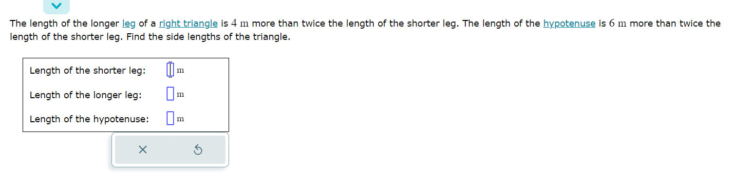 Solved The Length Of The Longer Leg Of A Right Triangle Is Chegg