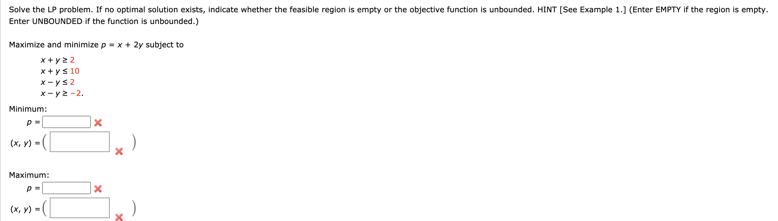 Solved Solve The Lp Problem If No Optimal Solution Exists