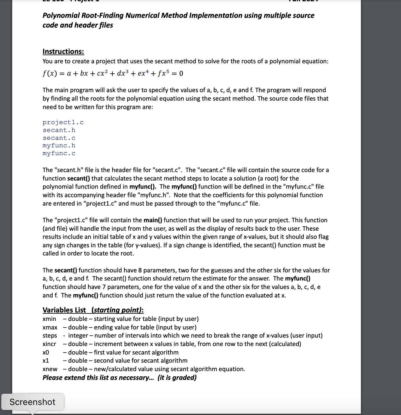 Solved Polynomial Root-Finding Numerical Method | Chegg.com