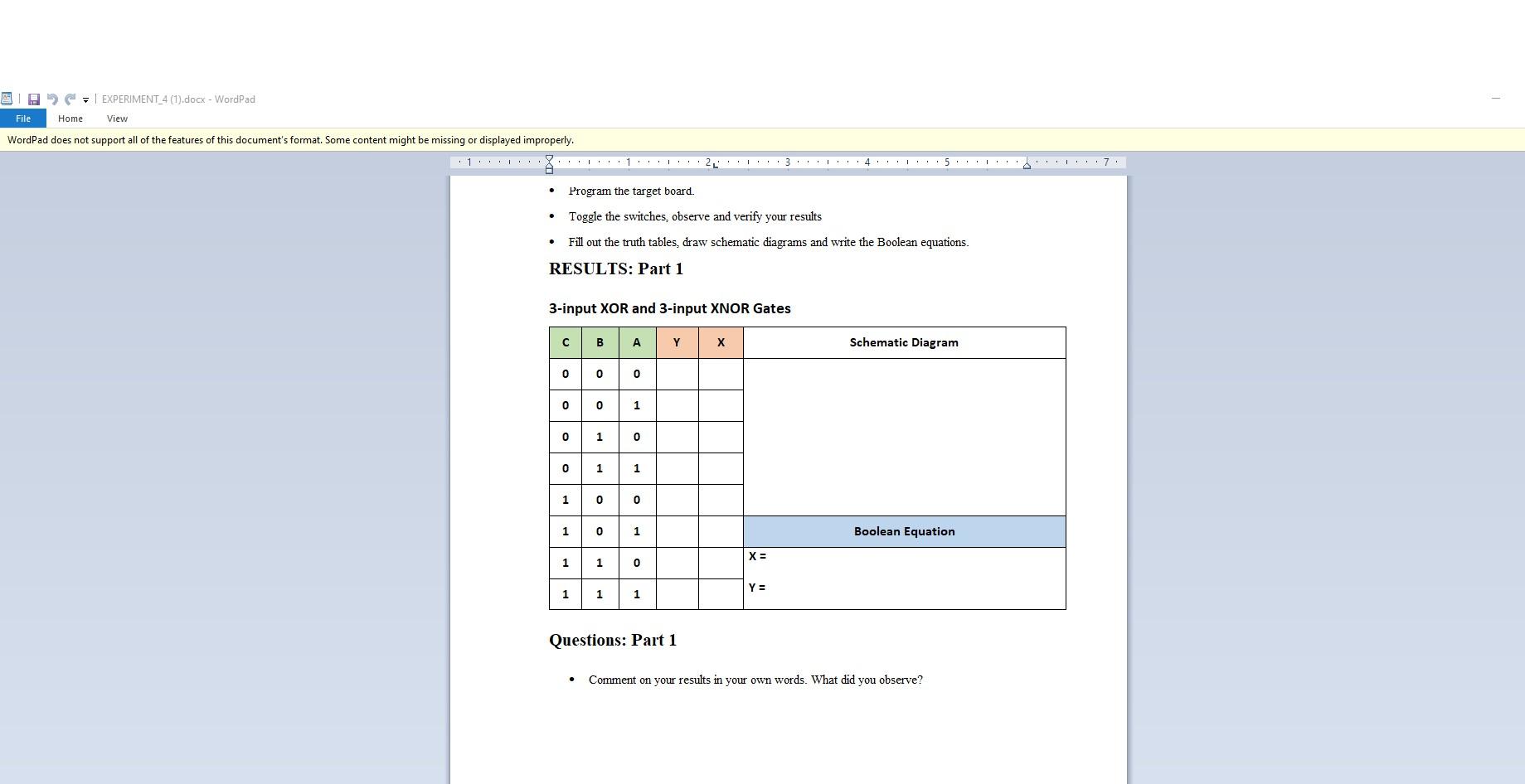 Solved The Hone View WordPad does not support all of the | Chegg.com