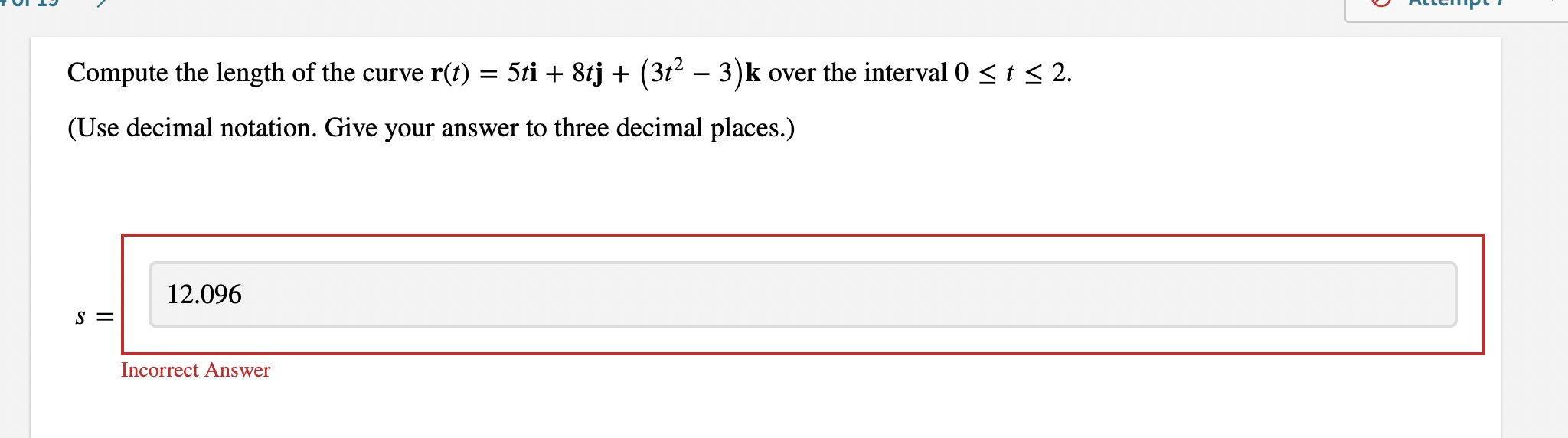 Solved Compute the length of the curve r(t)=5ti+8tj+(3t2-3)k | Chegg.com