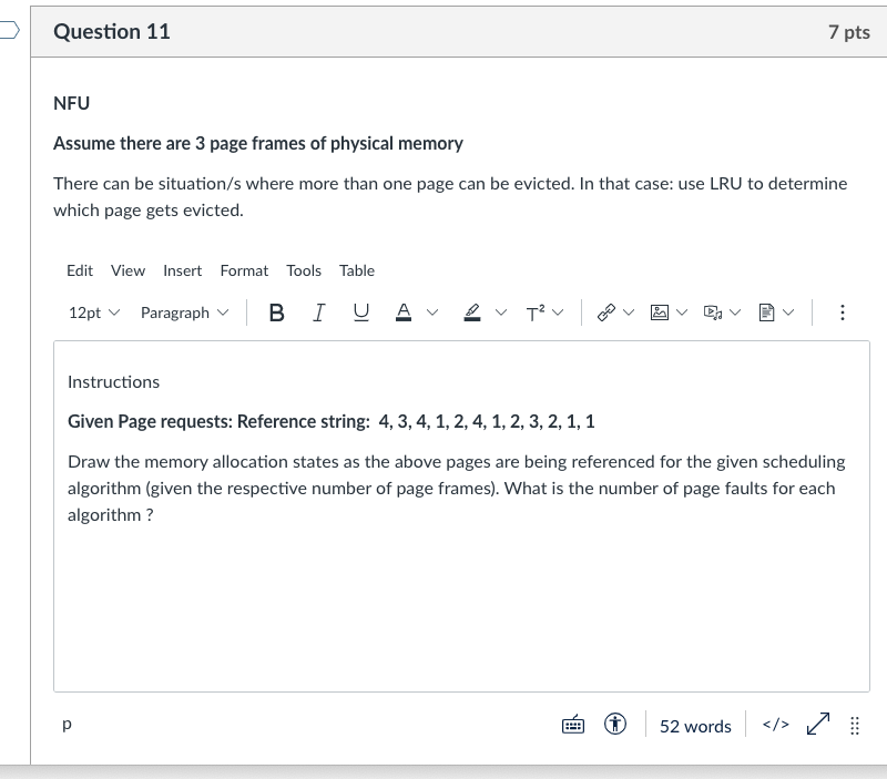 Solved Assume there are 3 page frames of physical memory | Chegg.com