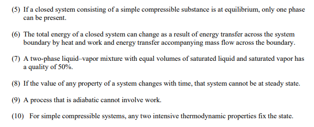 Solved (5) If a closed system consisting of a simple | Chegg.com