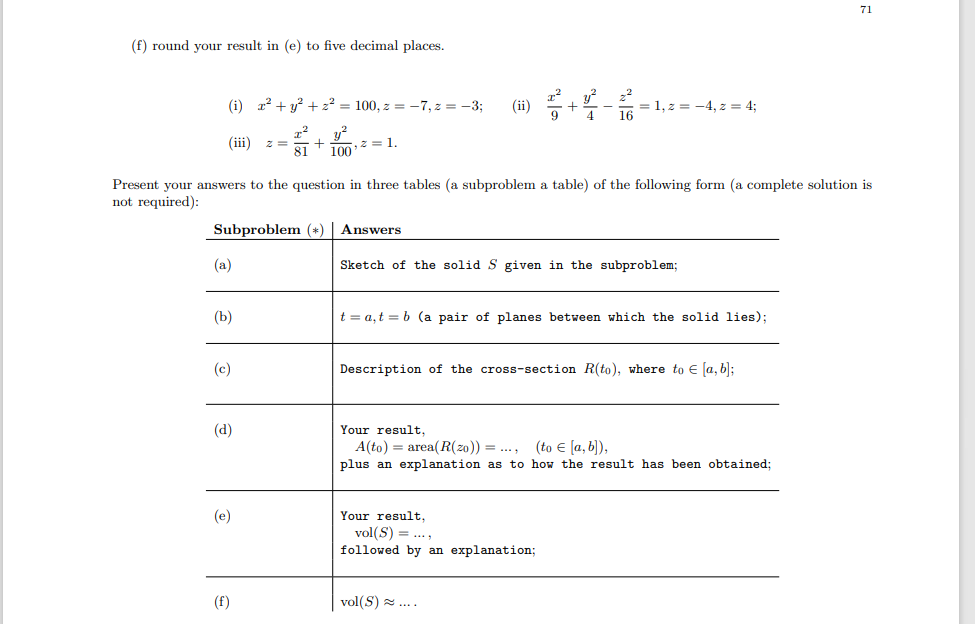 Solved 1. (Volumes of Solids with Known Cross-Sections; | Chegg.com