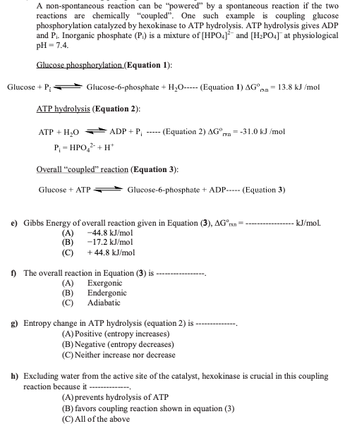 Solved A non-spontaneous reaction can be "powered" by a | Chegg.com
