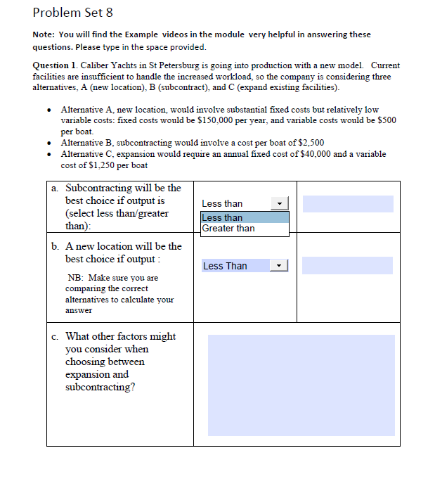Solved Problem Set 8Note: You will find the Example videos | Chegg.com