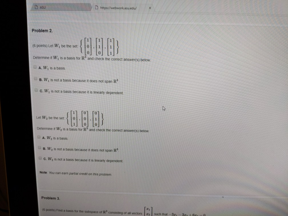 Solved https://webwork.asu.edu/ X ASU Problem 2. (6 points) | Chegg.com
