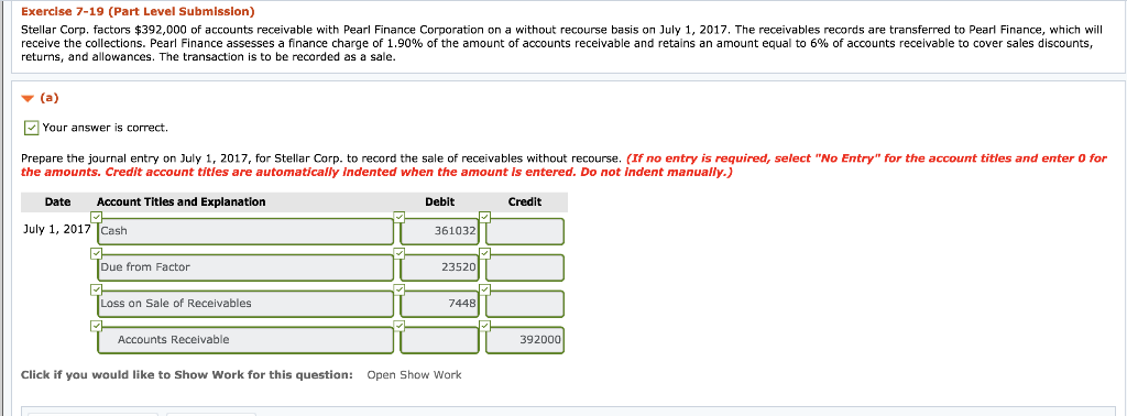 Solved Exercise 7-19 (Part Level Submission) Stellar Corp. | Chegg.com