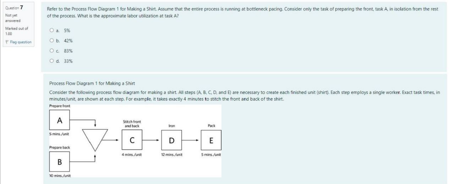 Solved Querton 7 Refer to the Process Flow Diagram 1 for | Chegg.com