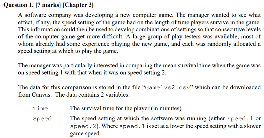 Solved Question 1. [7 marks] [Chapter 3] A software company | Chegg.com