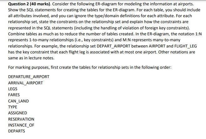Solved Question 2 (40 marks). Consider the following | Chegg.com Solved Question 2 (40 marks). Consider the following | Chegg.com