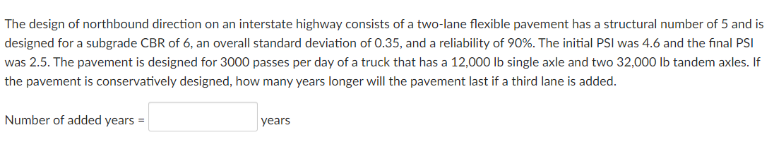 Solved The design of northbound direction on an interstate | Chegg.com