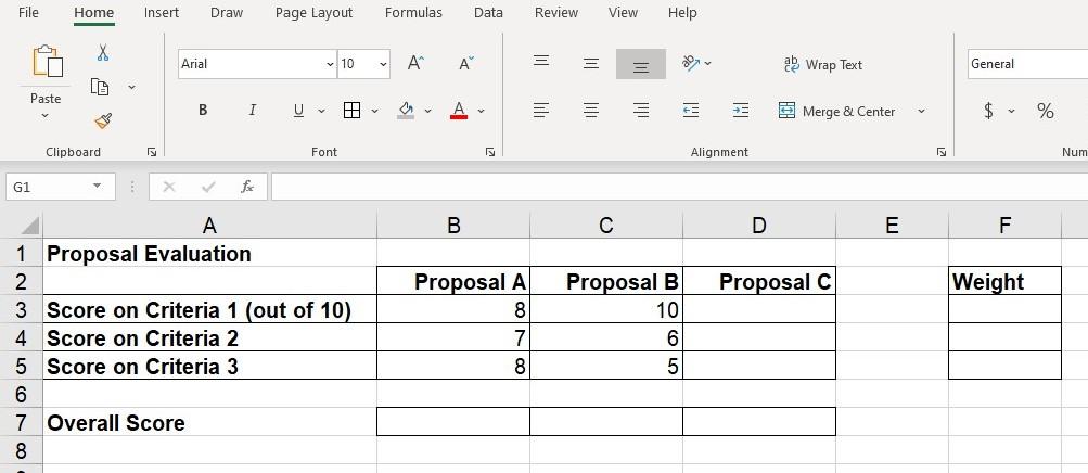 Proposal Evaluation worksheet Your company sent out a | Chegg.com