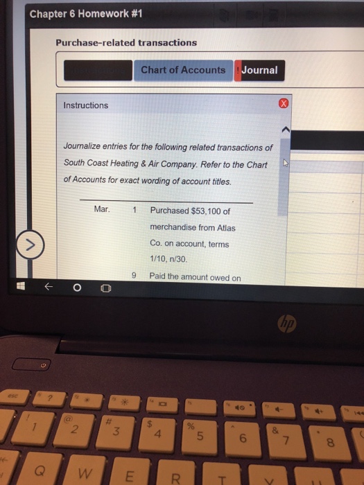 Solved Chapter 6 Homework #1 Purchase-related transactions | Chegg.com Solved Chapter 6 Homework #1 Purchase-related transactions | Chegg.com