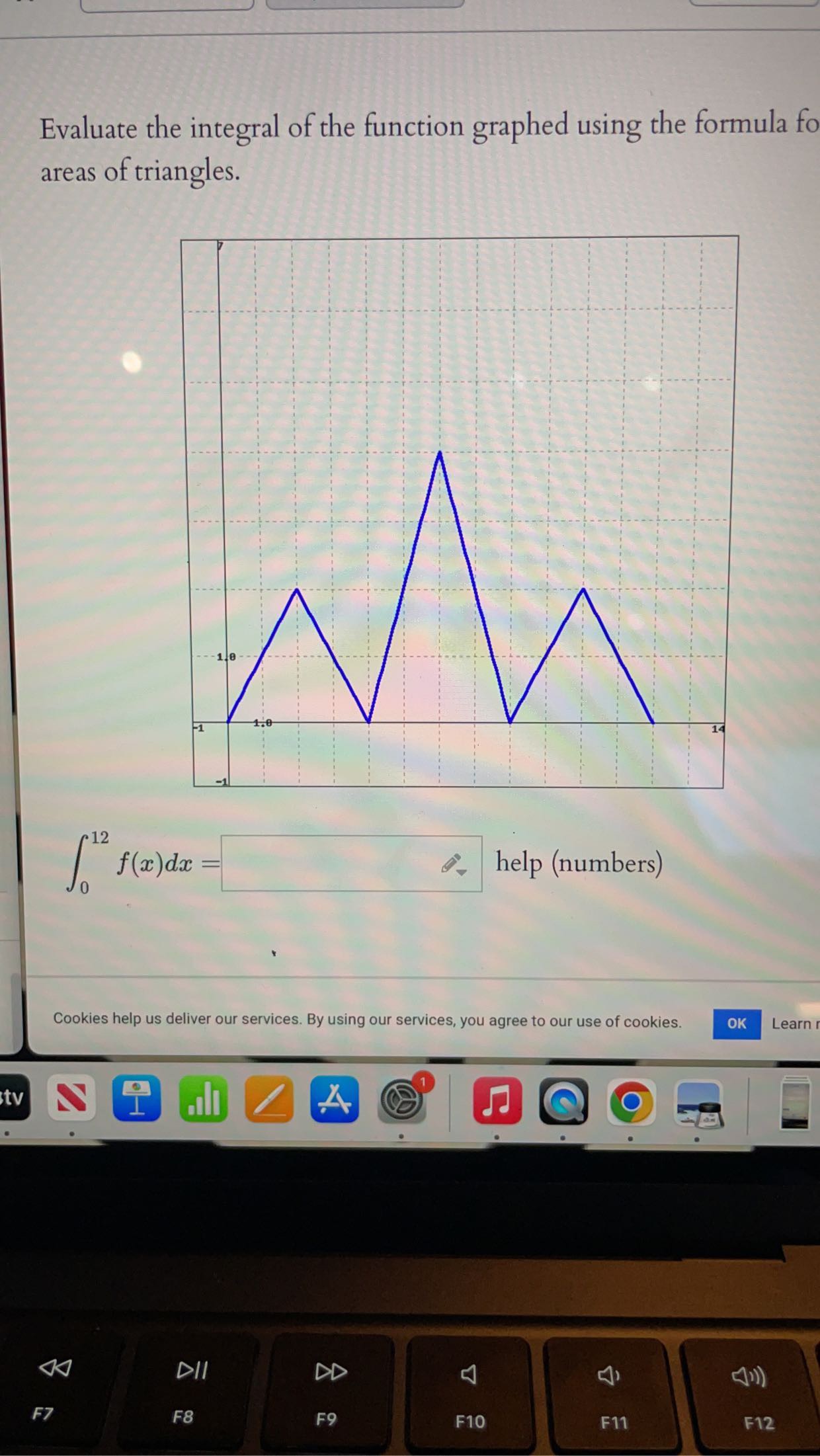 Solved Evaluate the integral of the function graphed using | Chegg.com