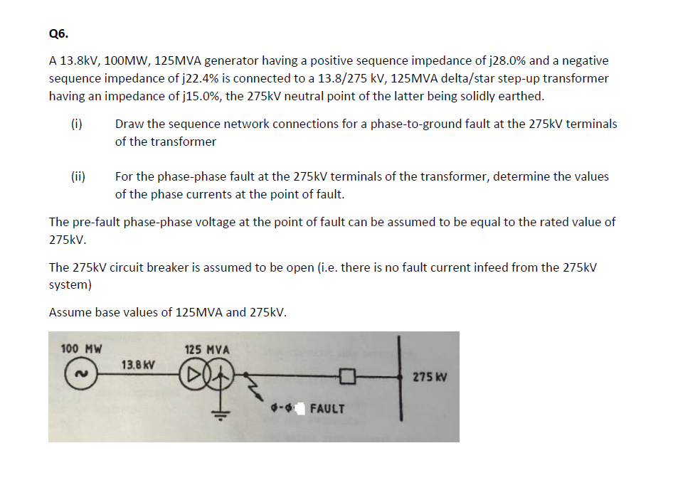 Solved A 13.8kV, 100MW, 125MVA generator having a positive | Chegg.com