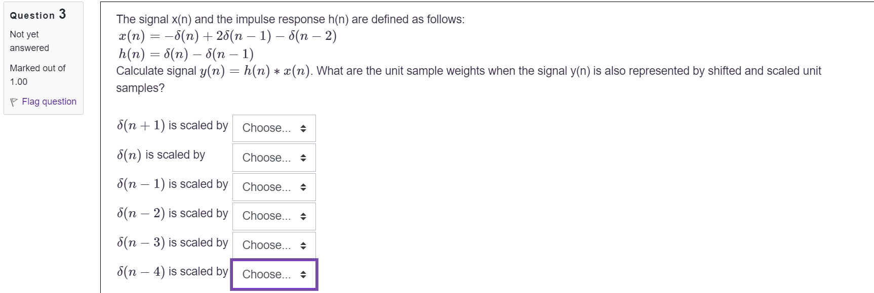 Solved The Signal X N ﻿and The Impulse Response H N ﻿are
