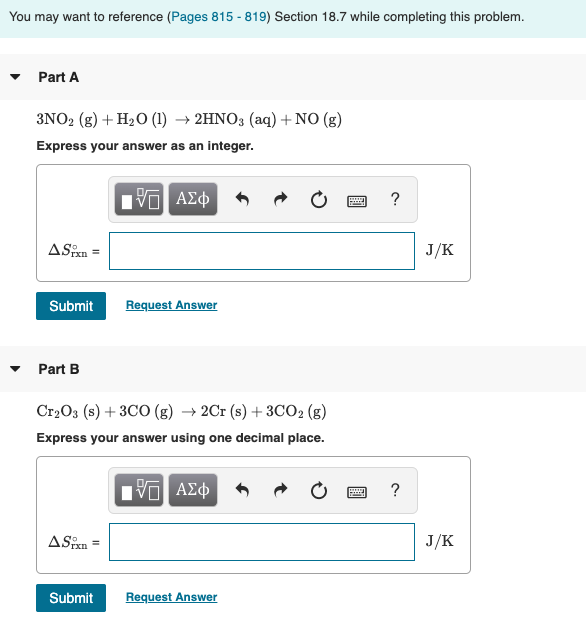 Solved Use data from Appendix IIB to calculate ΔS∘rxnΔSrxn∘ | Chegg.com