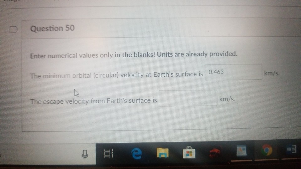 Solved Question 50 Enter numerical values only in the | Chegg.com