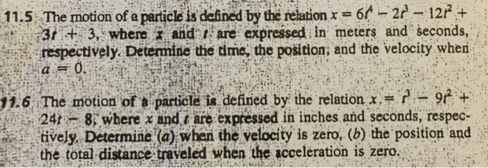 Solved The motion of a particle is defined by the relation x | Chegg.com