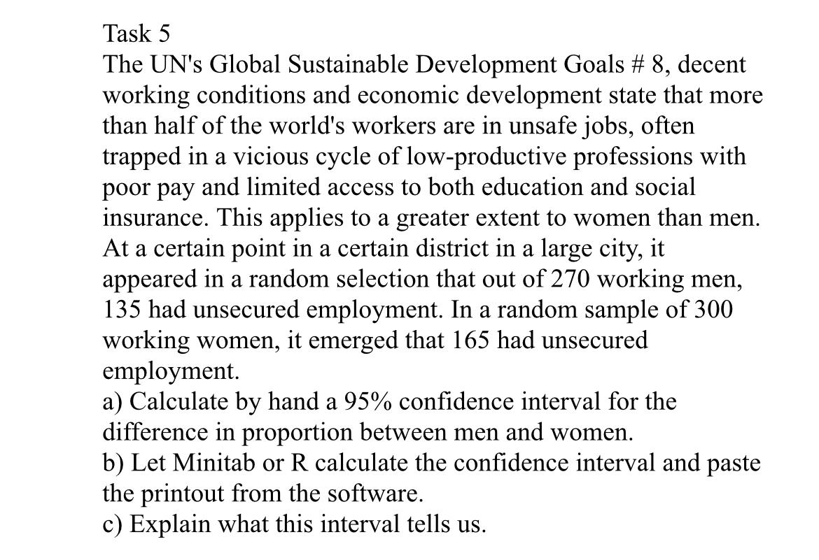 Solved Task 5 The UN's Global Sustainable Development Goals | Chegg.com