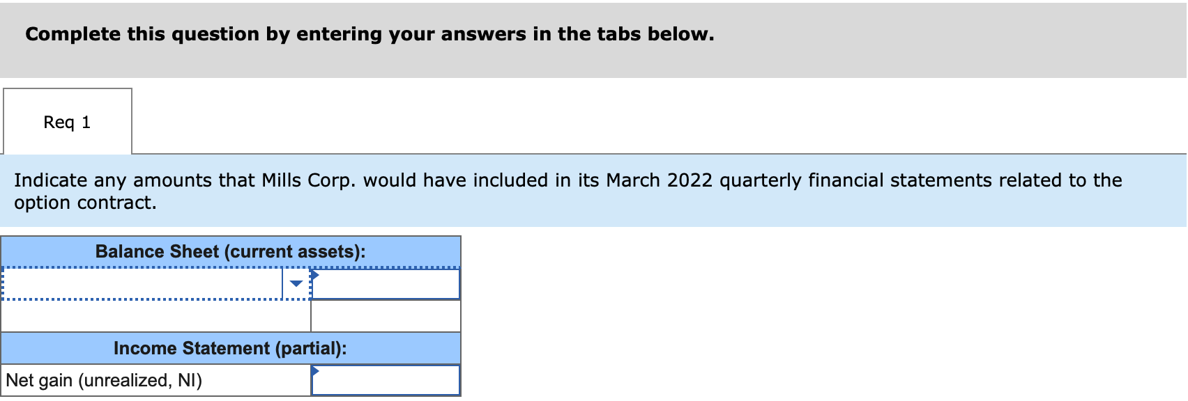On January 1, 2022, Mills Corp. purchased a call | Chegg.com