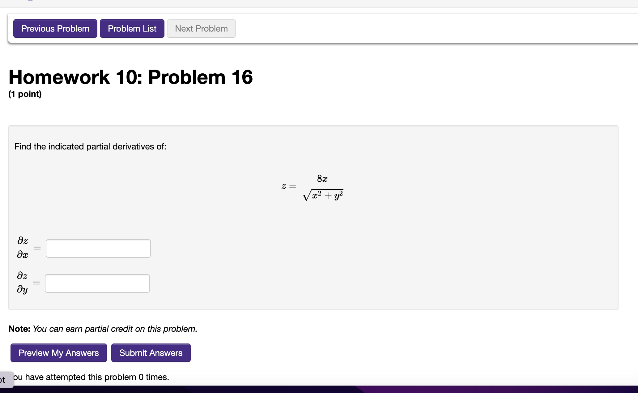 Solved Homework 10: Problem 16 (1 point) Find the indicated | Chegg.com