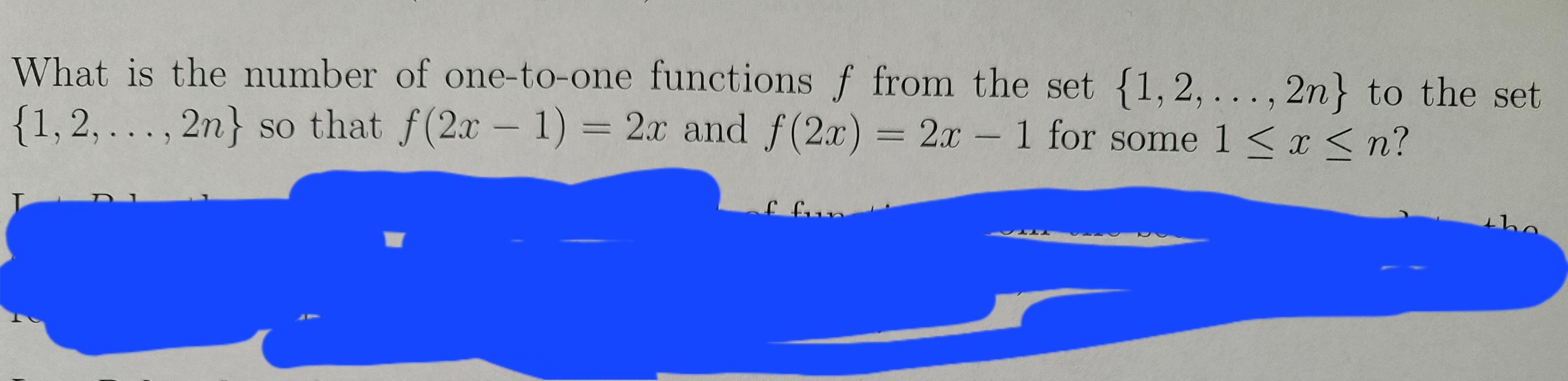 Solved What is the number of one-to-one functions from the | Chegg.com