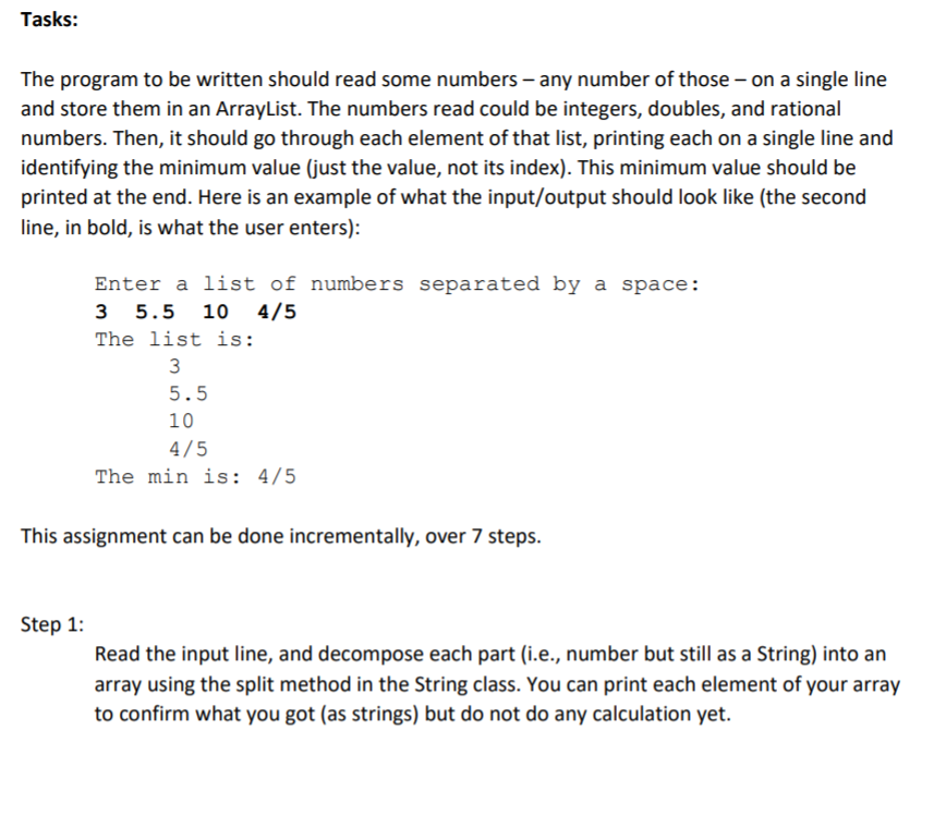 Solved Tasks: The program to be written should read some | Chegg.com