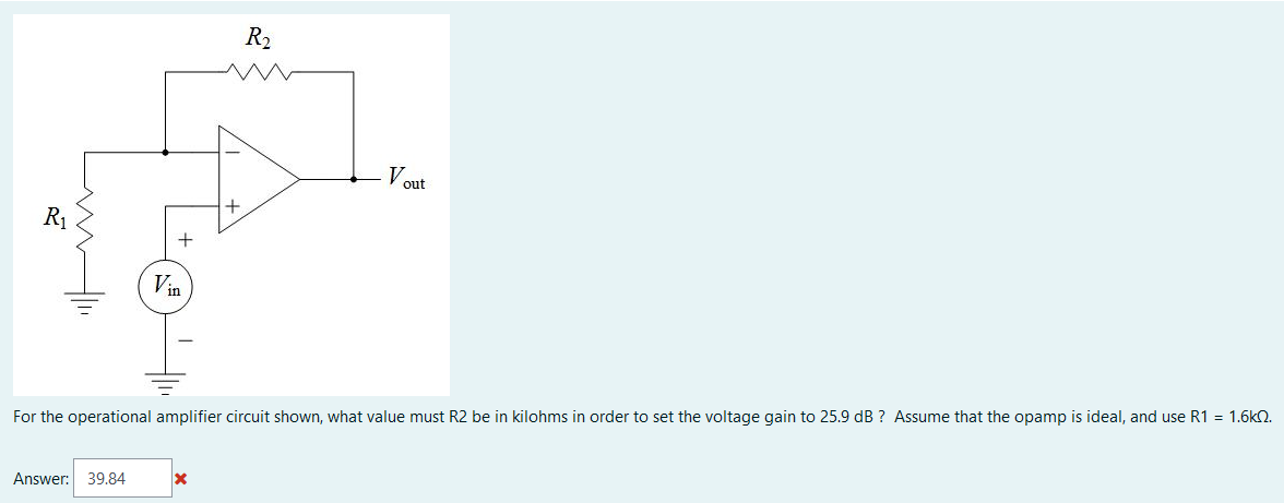 Solved For the operational amplifier circuit shown, what | Chegg.com