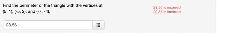 Solved Find the perimeter of the triangle with the vertices | Chegg.com