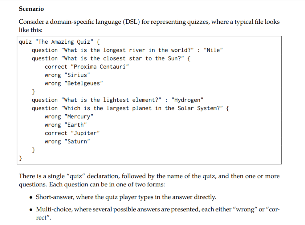 HINT #2: Your Task Write a JavaCC grammar to parse | Chegg.com